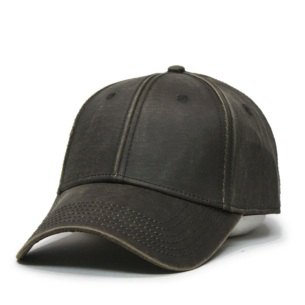 Heavy Washed Wax Coated Structured Adjustable Low Profile Baseball Cap ...