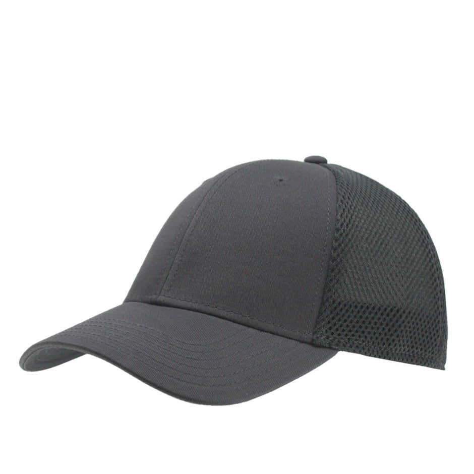 Cotton with Stretchable Polyester Air Mesh Back Flex Six Panel Basebal ...
