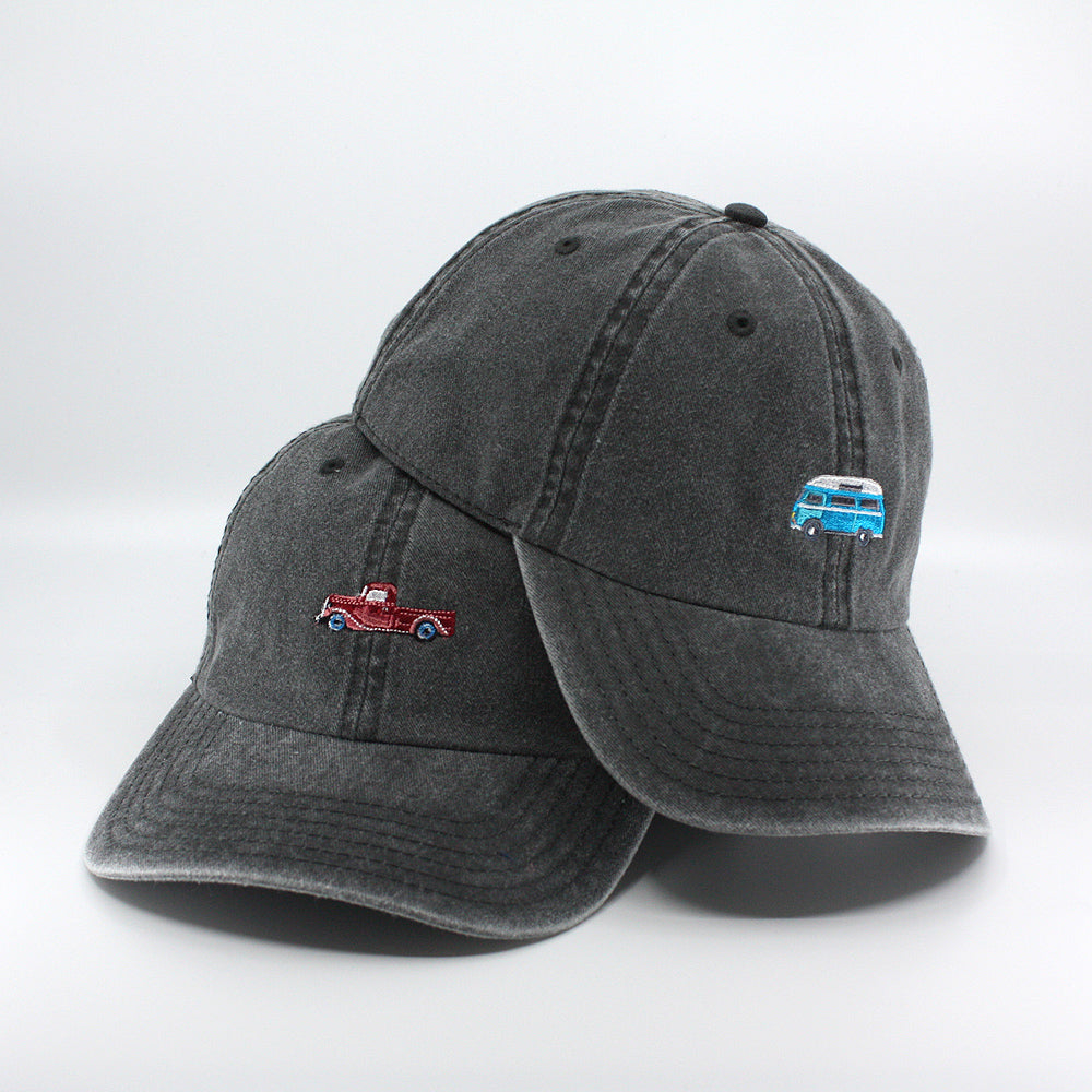 Vintage Camper Car Embroidered Washed Cotton Twill Dad Hat Adjustable ...