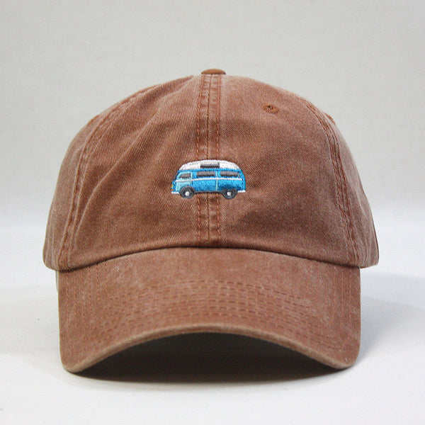 Vintage Camper Car Embroidered Washed Cotton Twill Dad Hat Adjustable ...