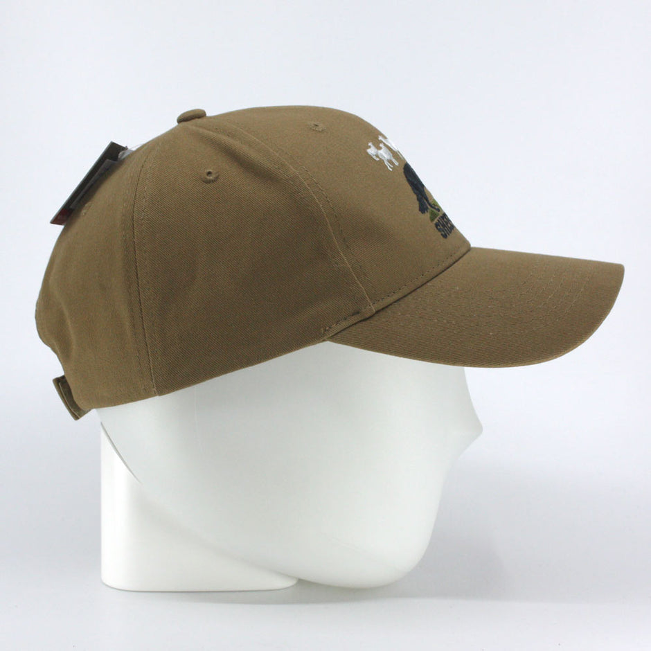 Embroidered Sheepdog and Sheep Low Profile Coyote Brown Baseball Cap ...