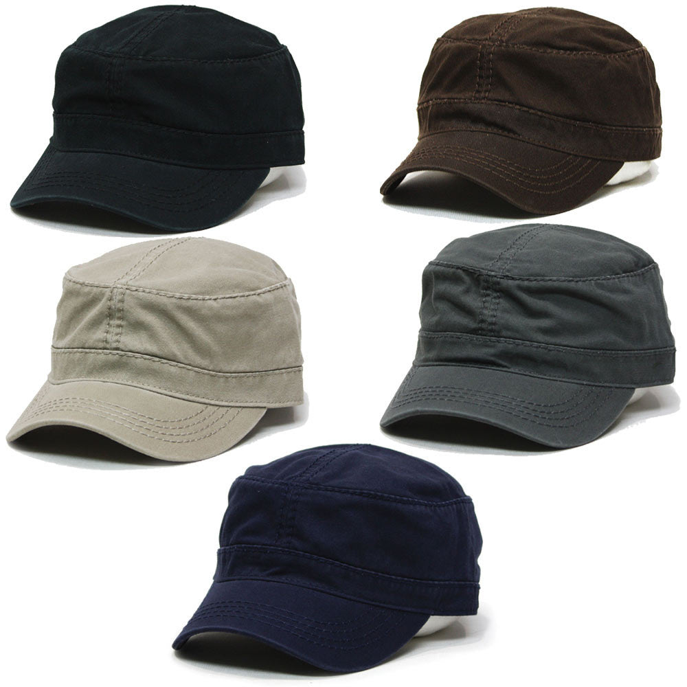 Heavy Stitch Washed Cadet Cotton Twill Adjustable Military Radar Caps ...