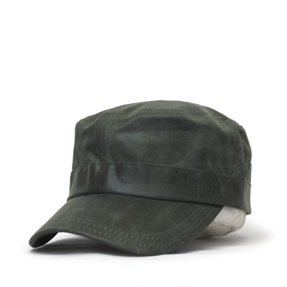 Solid Waxed Cotton Twill Adjustable Military Radar Caps - Ooh La La Factory